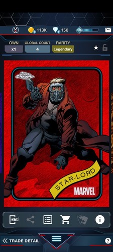 Topps Marvel Collect Chrome Legendary 5cc Star-Lord Digital Card | eBay