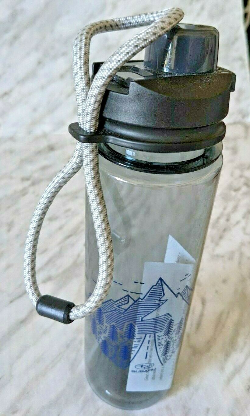 Subaru Water Bottle With Cord New Travel Screw On Flip Top Plastic Logo ...
