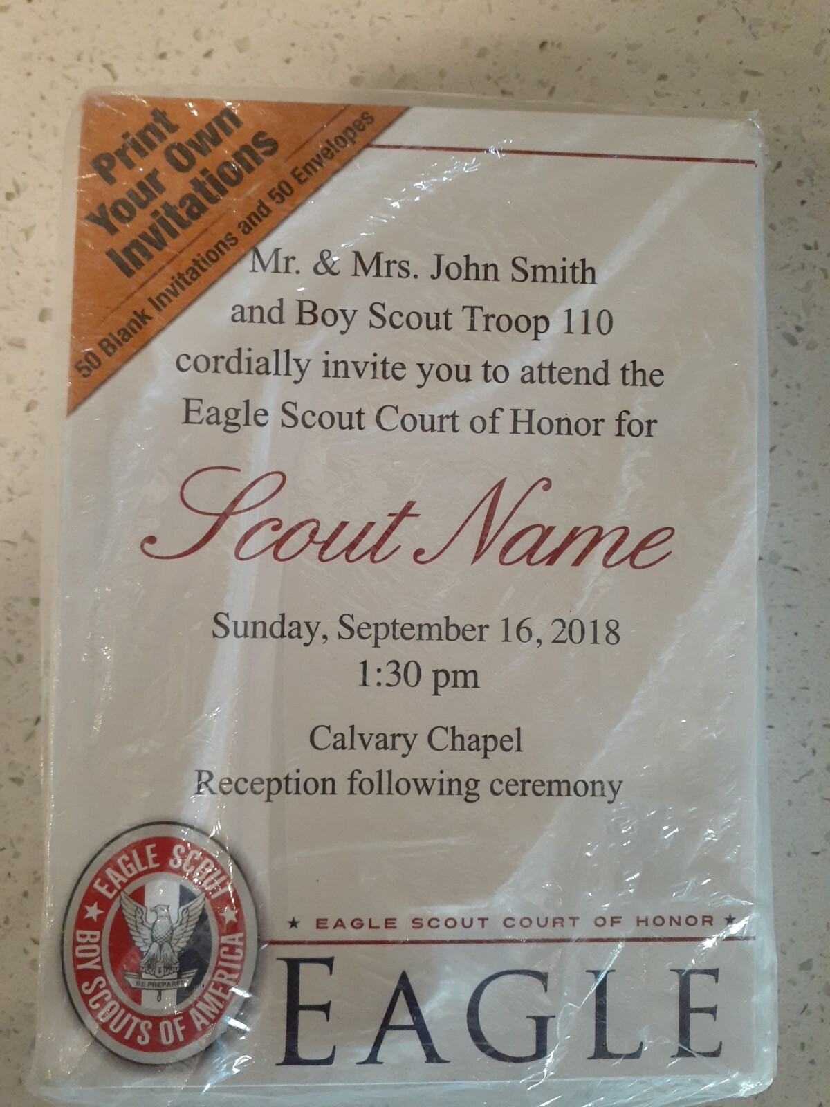 Printable Eagle Scout Invitations