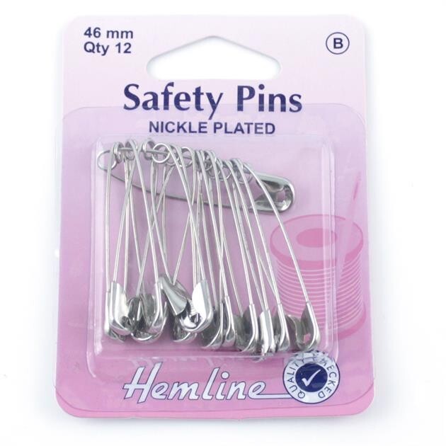 HEMLINE 12 safety pins, nickel (size 46mm) | eBay Australia