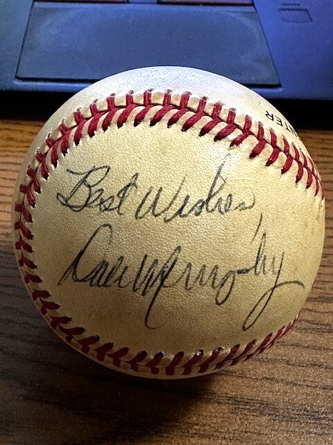 HANK AARON & DALE MURPHY SIGNED AUTOGRAPHED ONL FEENEY BASEBALL! Braves ...