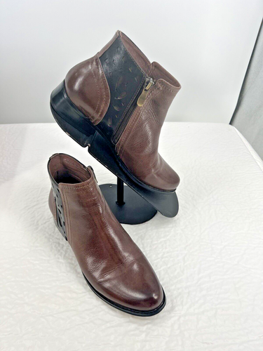 SPRING STEP ISABELLE ANKLE BOOT NEW BLK/ BROWN | eBay