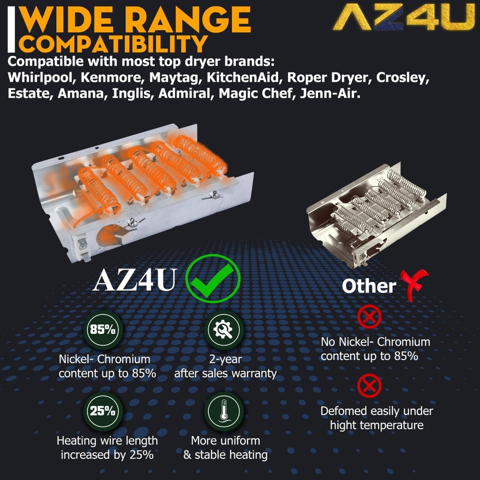 WED49STBW1 REX6634PQ0 Dryer Heating Element Thermal Kit Roper Whirlpool ...