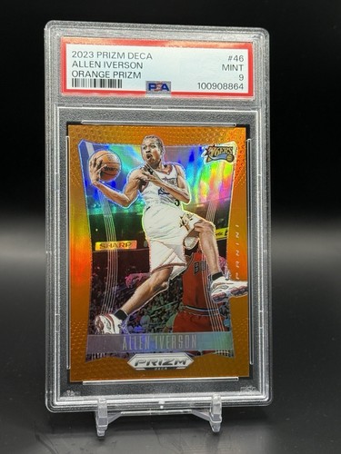 2023 Panini Prizm Deca Allen Iverson Orange Prizm #30/49 Graded PSA 9 ...