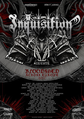 INQUISITION "BLOODSHED ACROSS EUROPE 2017" CONCERT TOUR POSTER-Black ...
