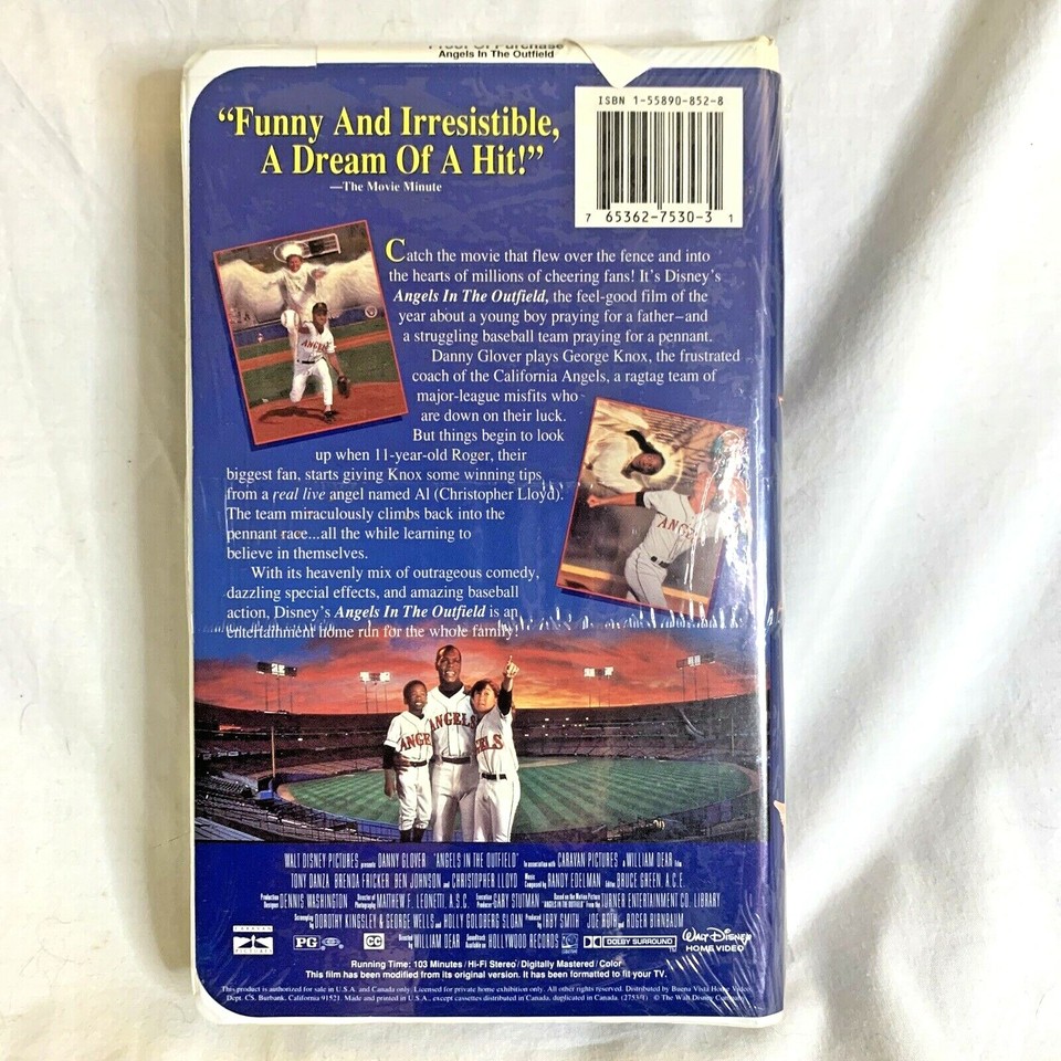 Walt Disney Movie Angels In The Outfield VHS Clamshell Danny Glover ...