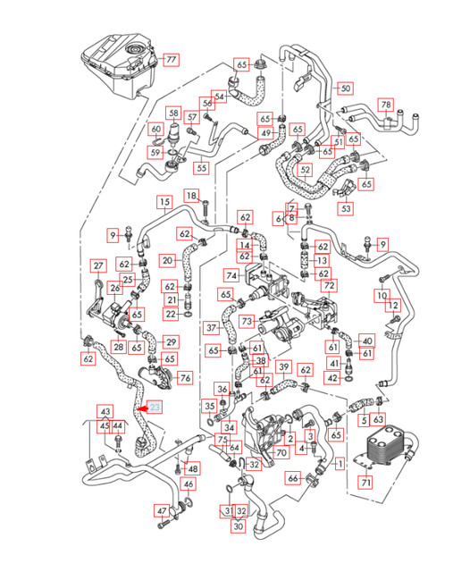 Audi 7L6122109E Genuine OEM Factory Original Reservoir Hose for sale ...