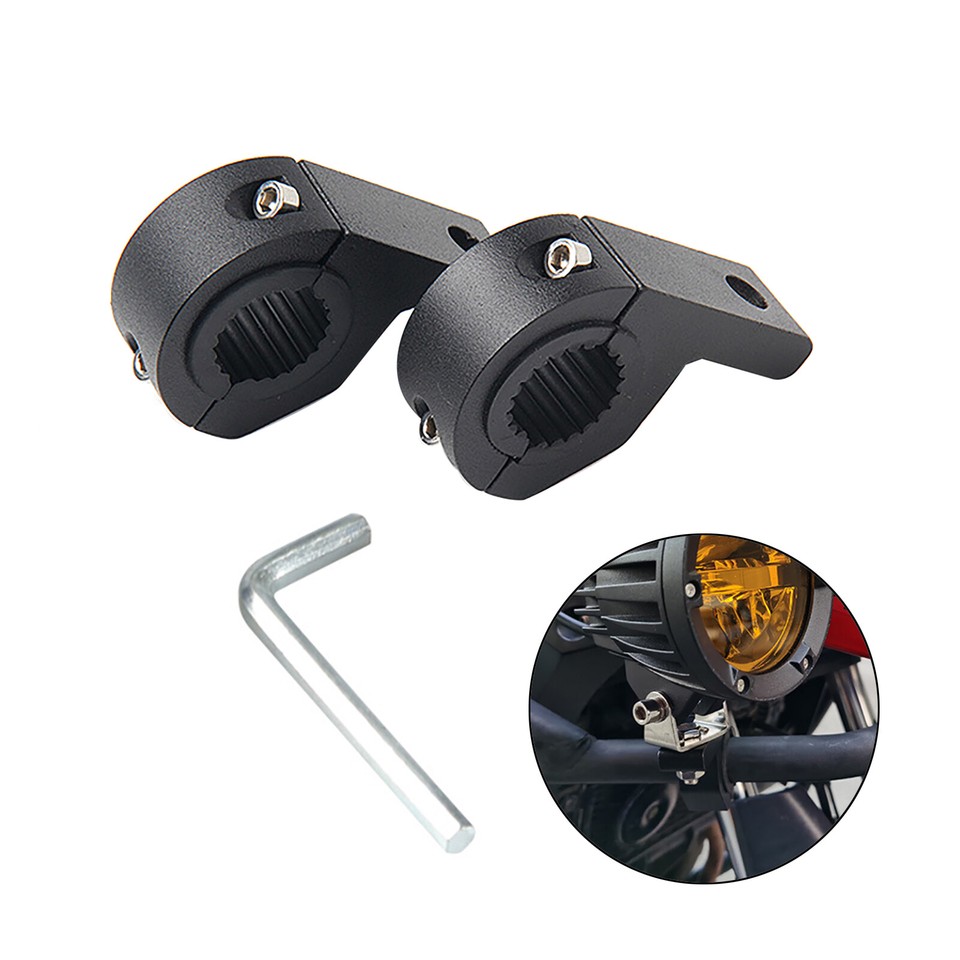 2Pcs/lot Aluminum Motorcycle LED Headlight Clamps Brackets Tube Clamp ...