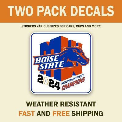 BOISE STATE FOOTBALL STICKERS 2024 MOUNTAIN WEST CHAMPIONS NCAA PLAYOFF ...