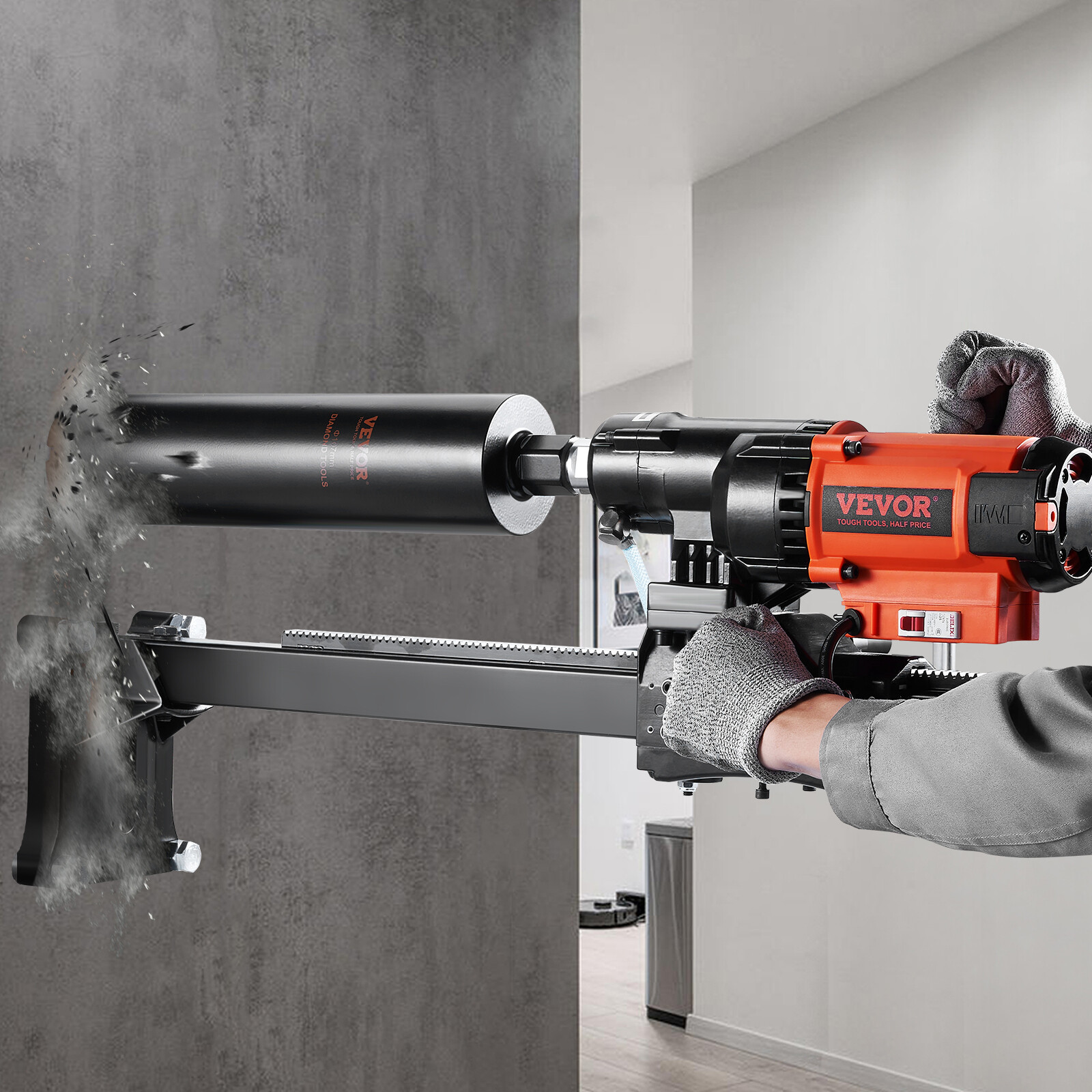 VEVOR Wet&Dry Diamond Core Drill Machine Concrete Core Drill Rig 3200W ...