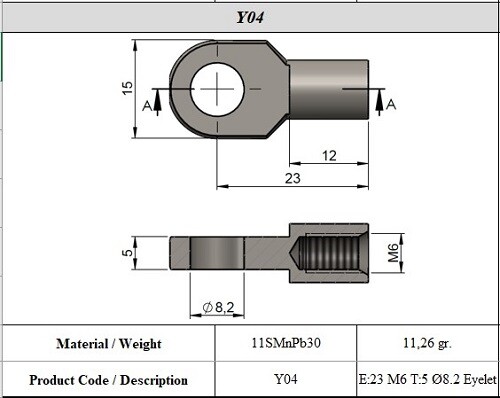 BALL JOINT EYELET BALL F OR M END FITTINGS M6 M8 M10 UNIVERSAL GAS ...