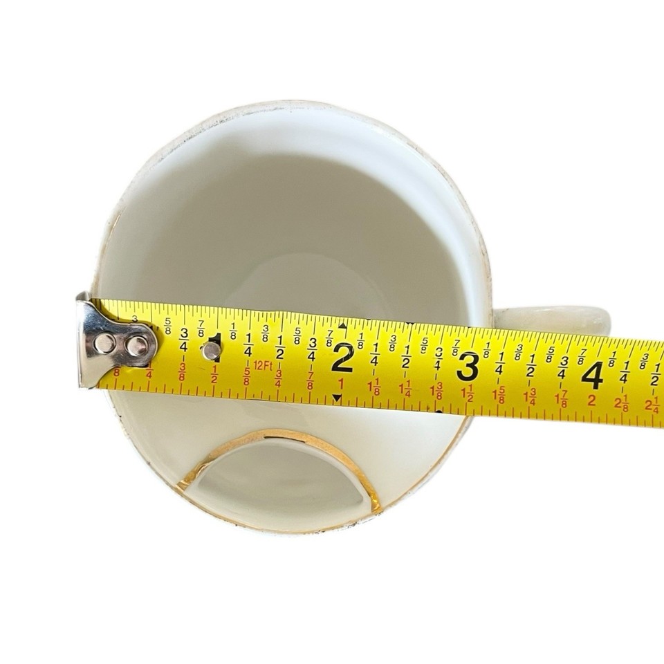 Vintage Handpainted Porcelain Mustache Saver Mug Cup Red Flower Gold ...