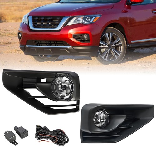 Pair Fog Lights For Pathfinder 2017-2020 Clear Front Bumper Lamp w ...