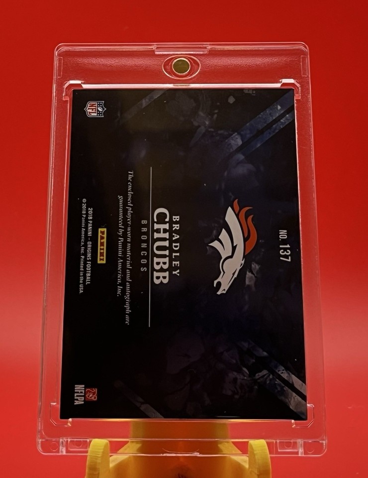 Bradley Chubb 2018 Panini Origins - Rookie Jumbo Tri-color Patch Auto ...