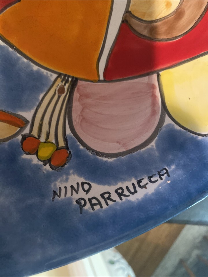 Vintage Nino Parrucca Italian Pottery - XL 14” Bowl Kissing Fish | eBay
