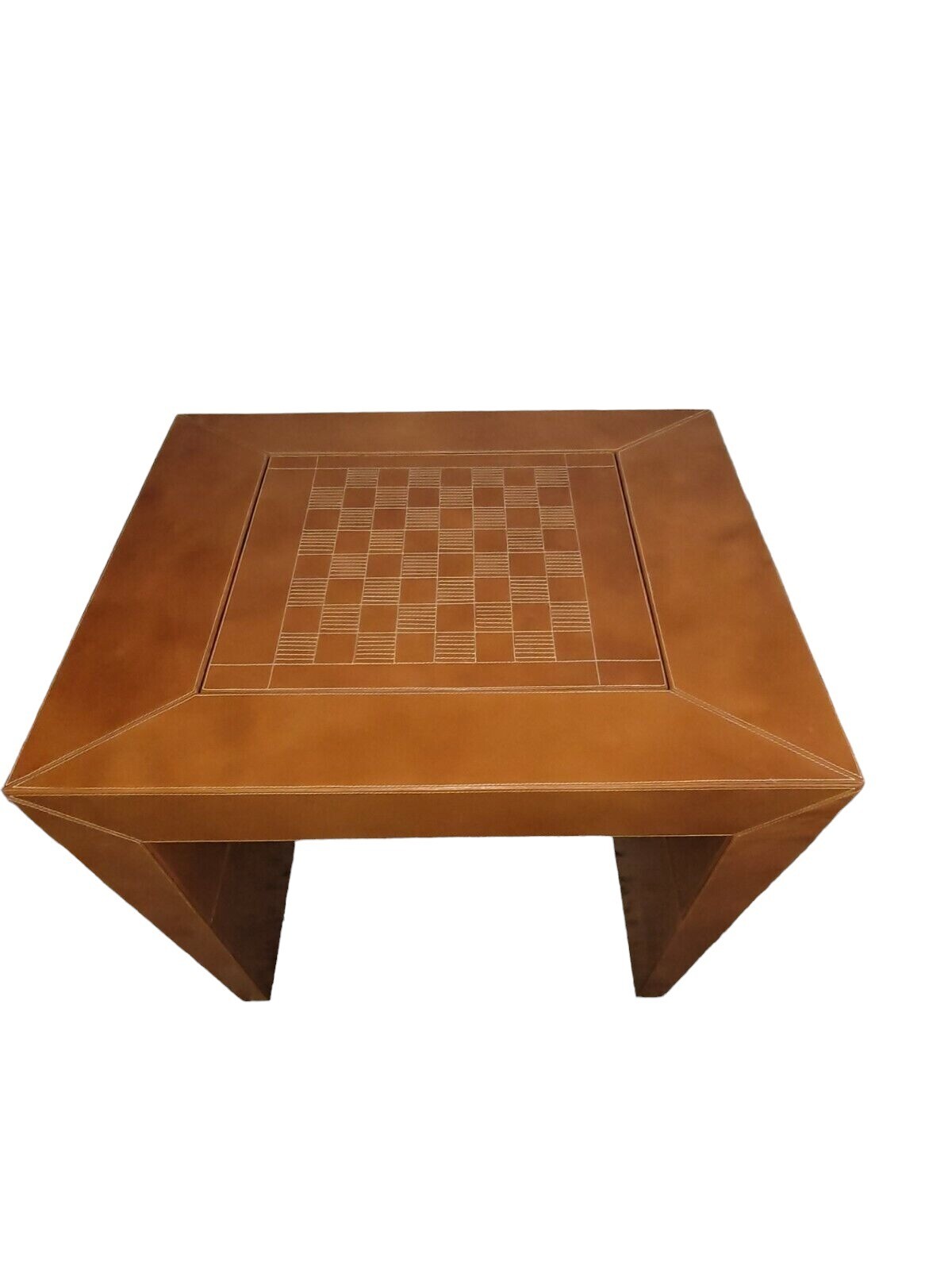 Hidden Backgammon Table All Leather Game Table 1970's Chess Checkers ...