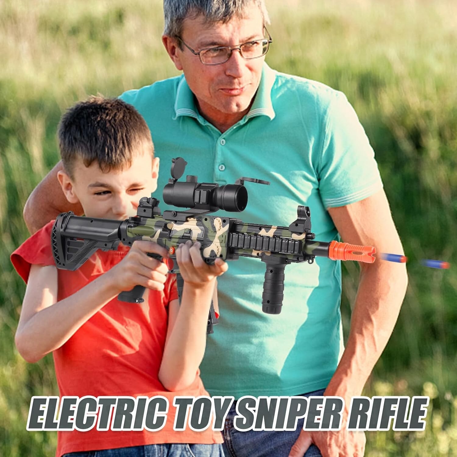 Electric Toy Sniper Rifle for Kids+Adults - Foam Blaster Gun w/80 ft ...