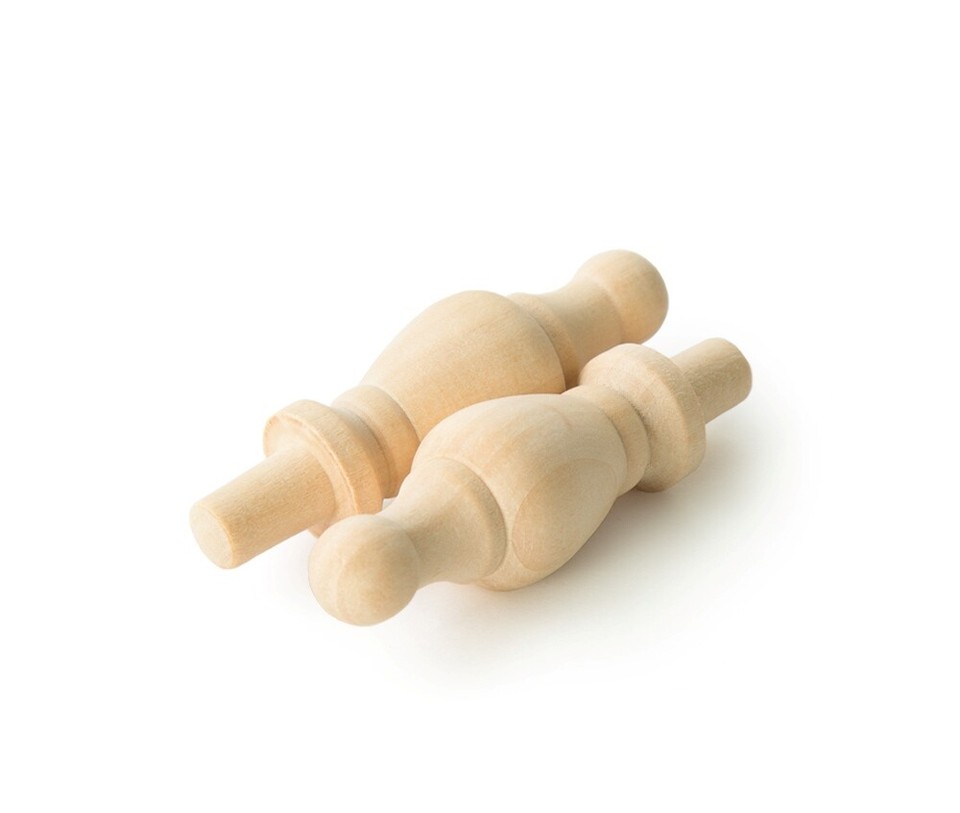 Qty-12 Small Wooden Decorative Finials turned from Hardwood, Clock ...