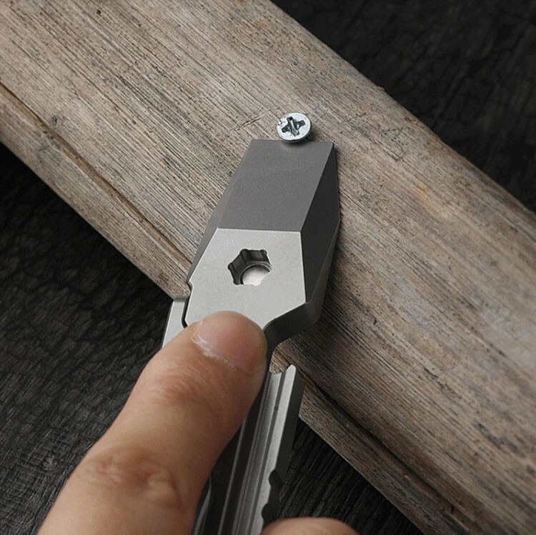 Hot Titanium Alloy Pocket Pry Bar Crowbar Opener Outdoor Camping Multi ...