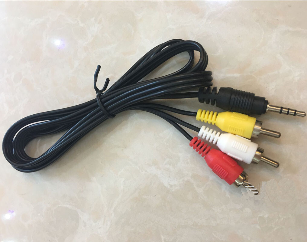 3.5mm Mini AV to 3 RCA Male Adapter Audio Video Camcorder Cable Cord ...