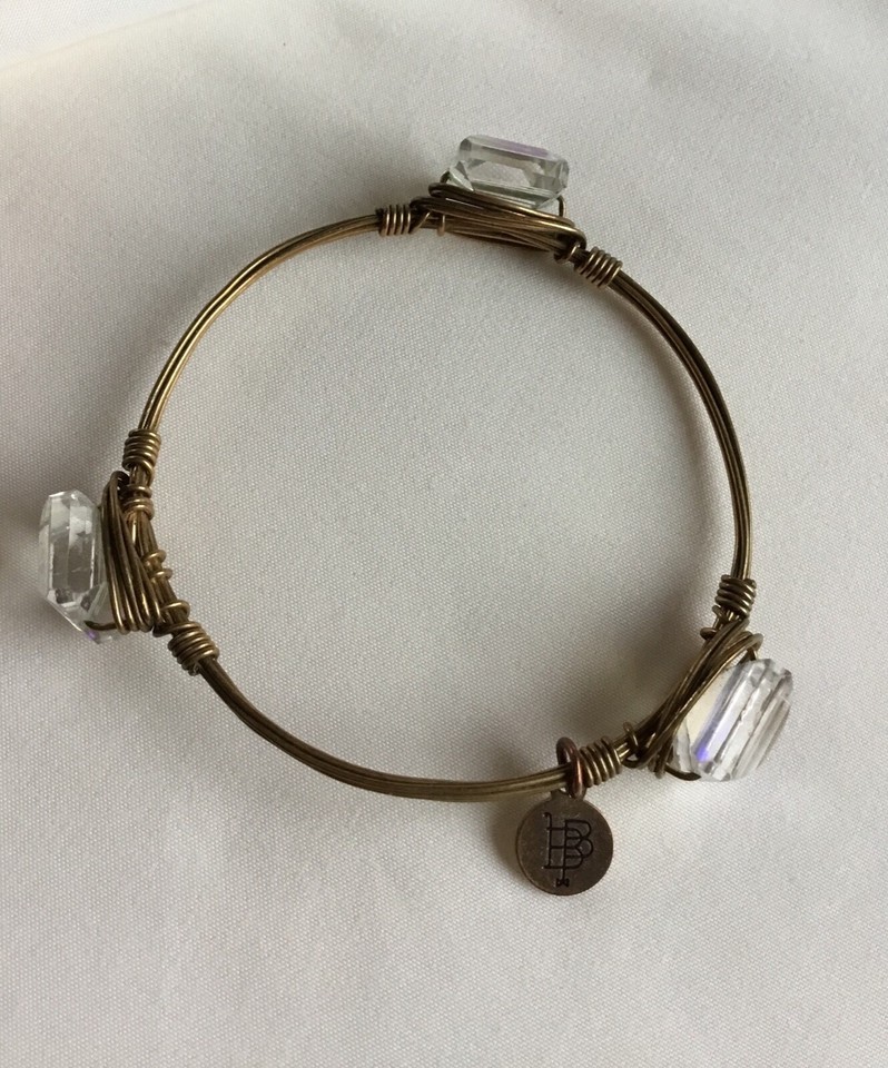 BB Dakota Bracelet Bangle Sparkling Faceted Clear Rhinestones Gold Tone Wire | eBay