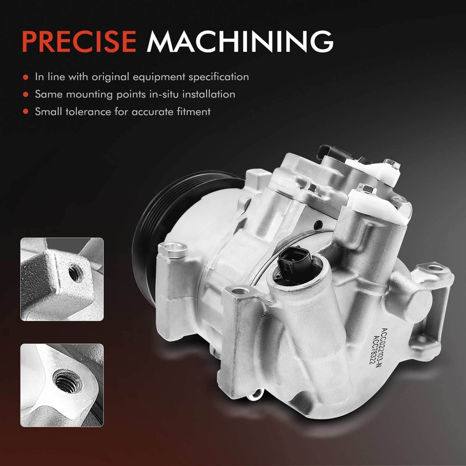 AC Compressor w/ 6-Groove for Toyota Corolla 11-13 Matrix 13 L4 1.8L ...