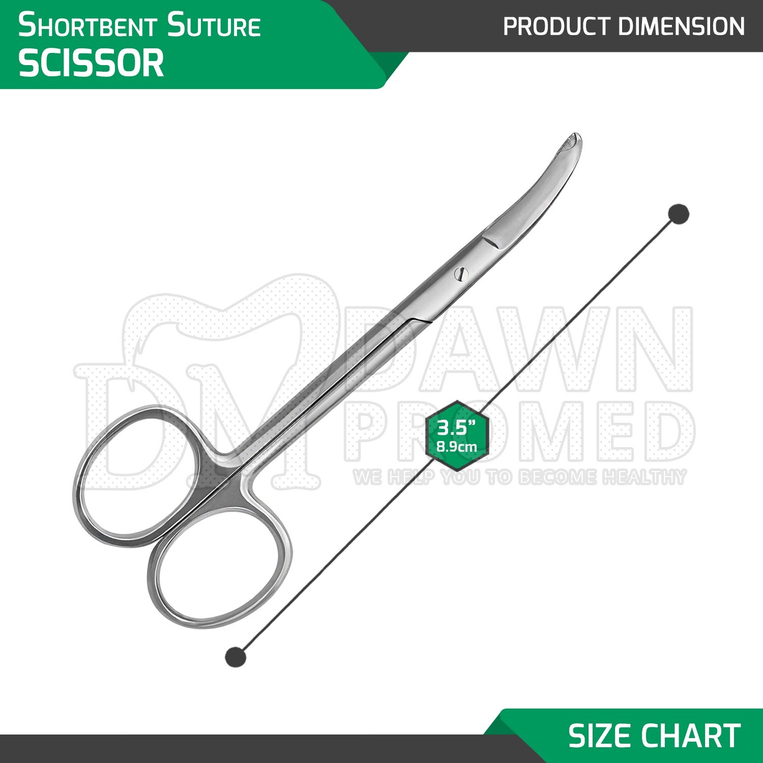 6 Pcs Shortbent Suture Stitch Scissors Curved 3.5" Medical Veterinary ...