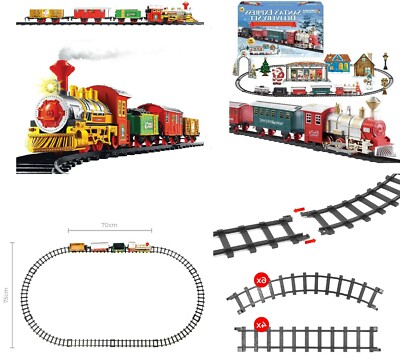 Christmas Santa Train Set Deluxe Musical Sound Lights Tree Decoration ...