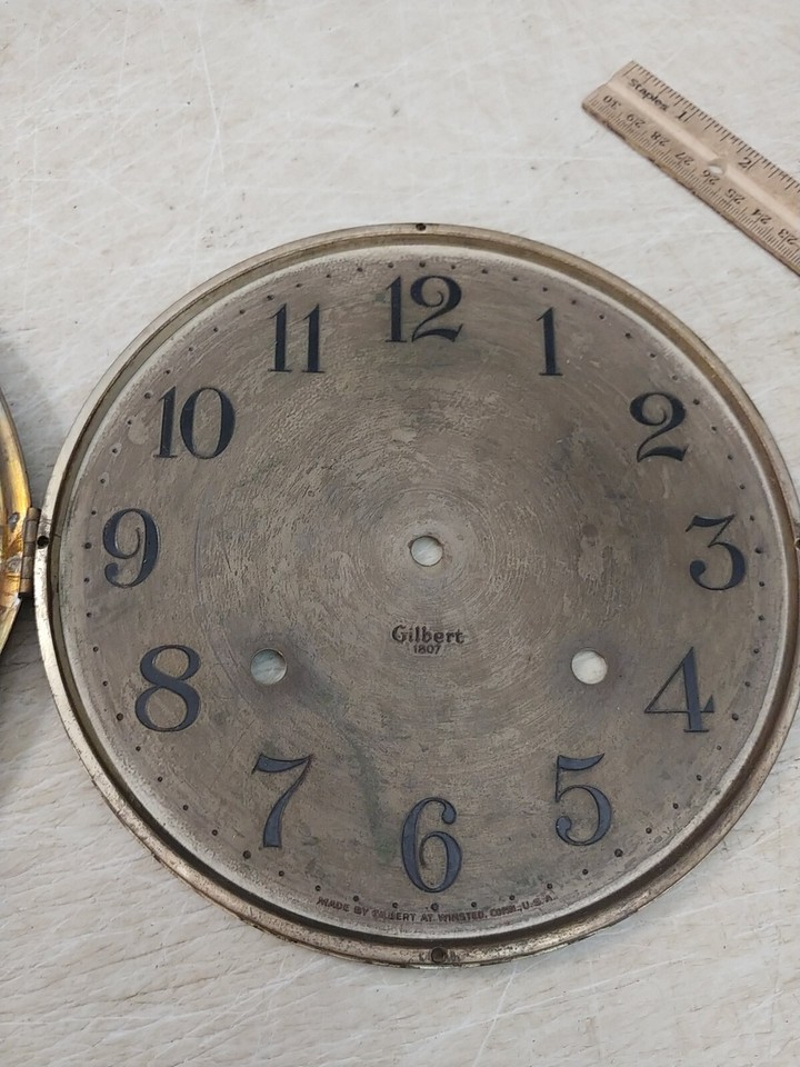 ANTIQUE LARGE GILBERT BANJO CLOCK DIAL & BEZEL NO GLASS | eBay