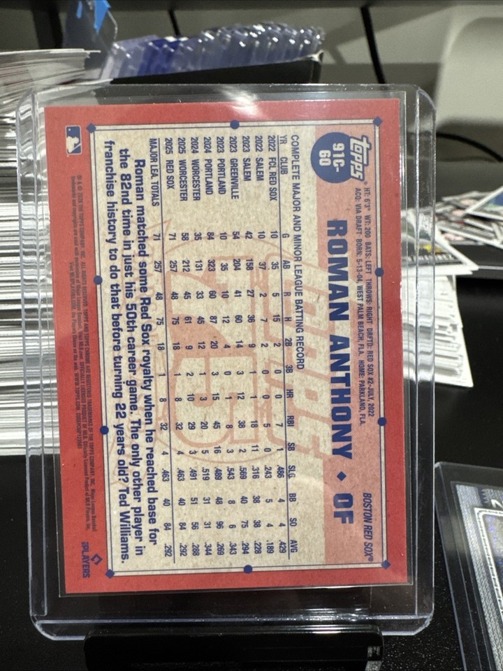 Roman Anthony 2026 Topps Series 1 Silver Pack Chrome Mojo Refractor RC ...