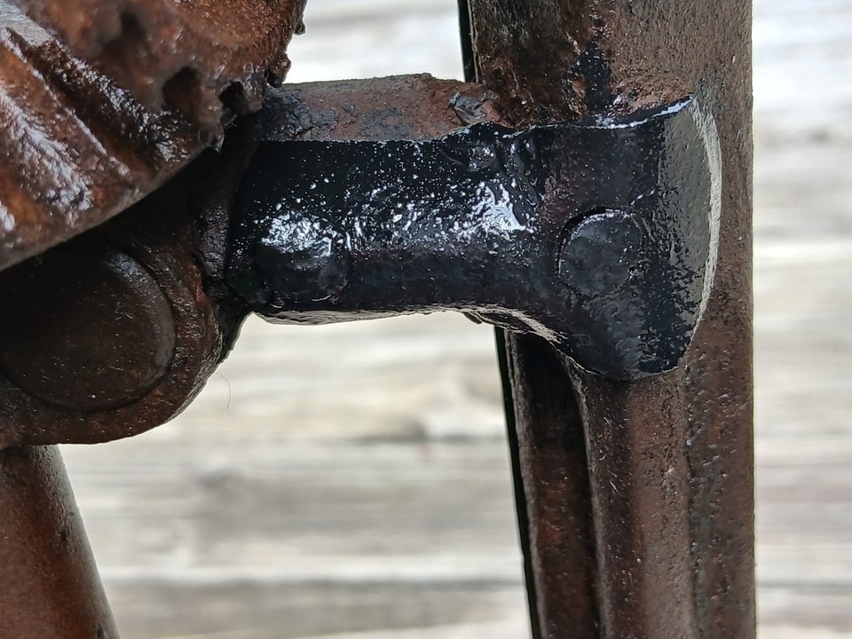 Antique Barn Beam Timber Frame Auger Drill Hand Crank 25"T 27"D AWESOME ...