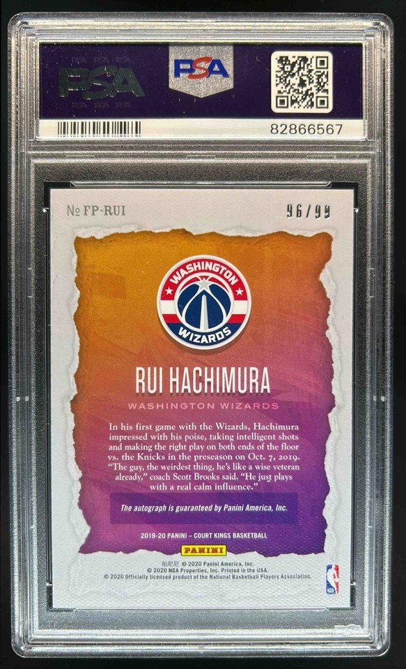 2019-20 Panini Court Kings Rui Hachimura Fresh Paint RC Ruby Auto #96/99 PSA 10 | eBay