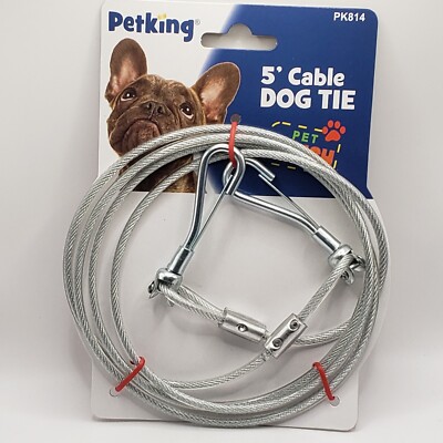 Pet King 5 Foot Cable Dog Tie Out Outdoor Cable Silver | eBay
