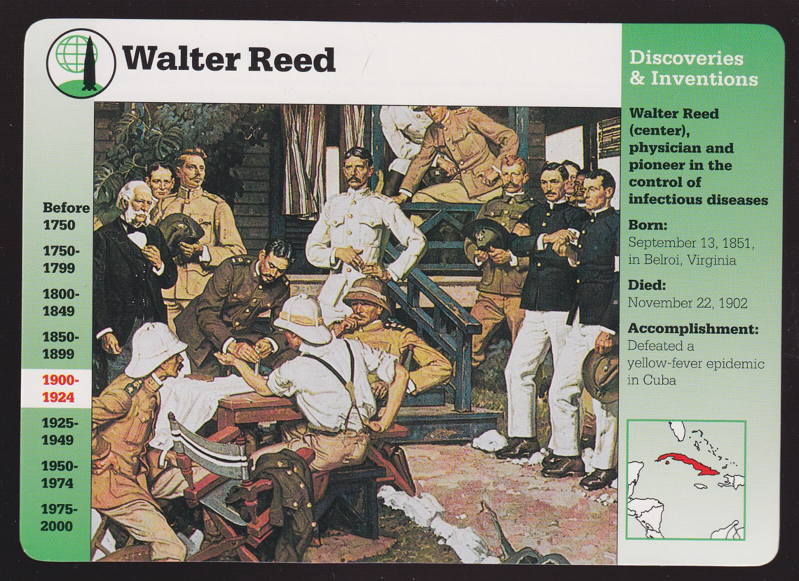 WALTER REED Physician Yellow Fever 1900 Cuba 1996 GROLIER STORY OF ...