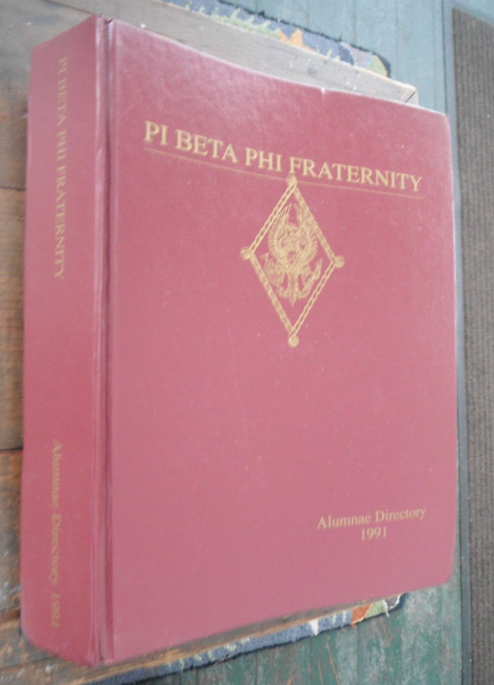 1991 PI BETA PHI FRATERNITY Alumnae Directory names numbers genealogy ...