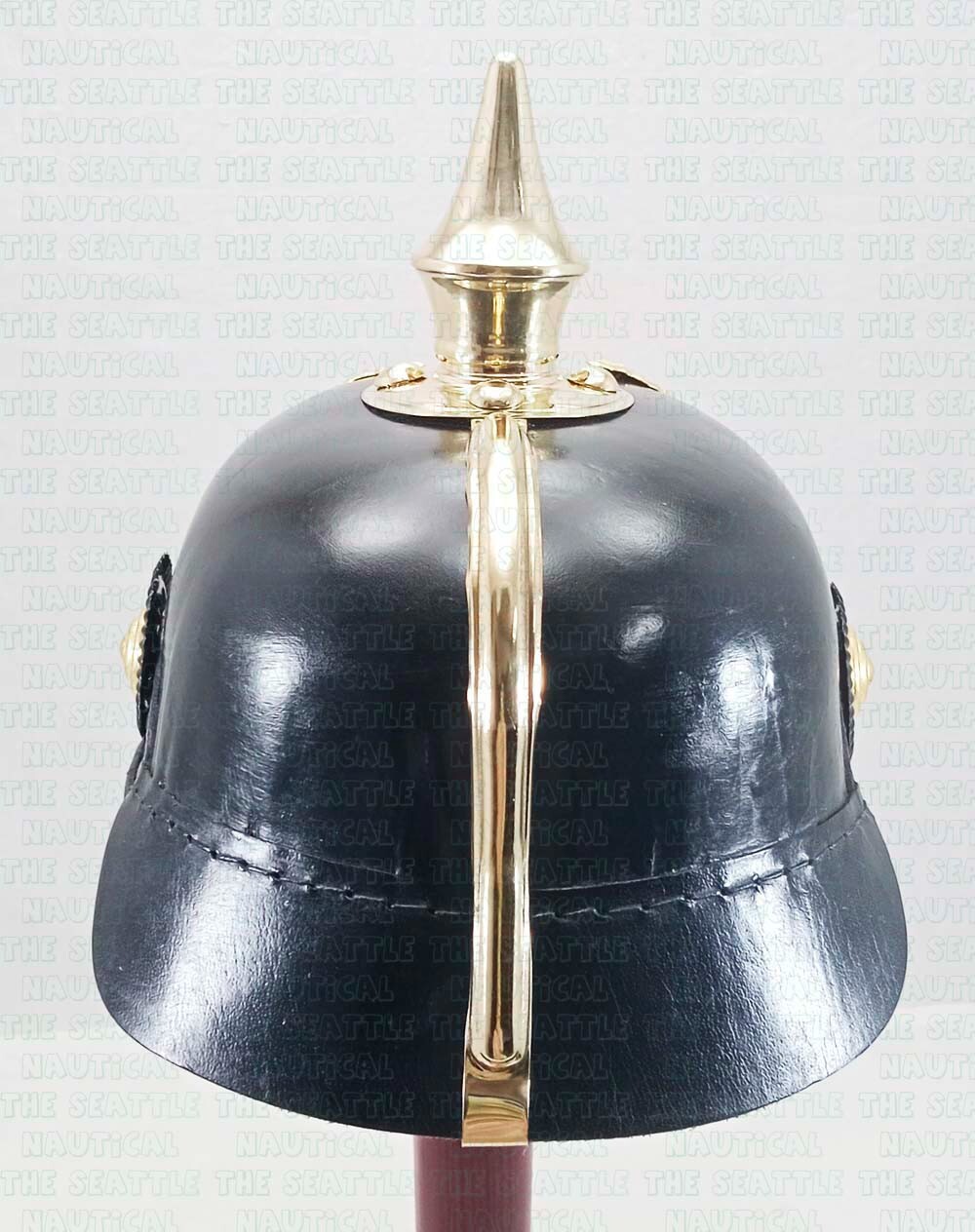 Imperial German Cap Spiked Prussian Officer Pickelhaube Leather Helmet ...