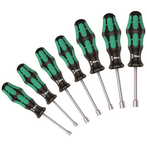 Wera 7 Piece Kraftform Hollow Shaft Nut Spinner Driver Hex Set 5 - 13mm ...