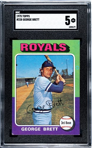 1975 Topps #228 George Brett Rookie SGC 5 Kansas City Royals HOF RC ...