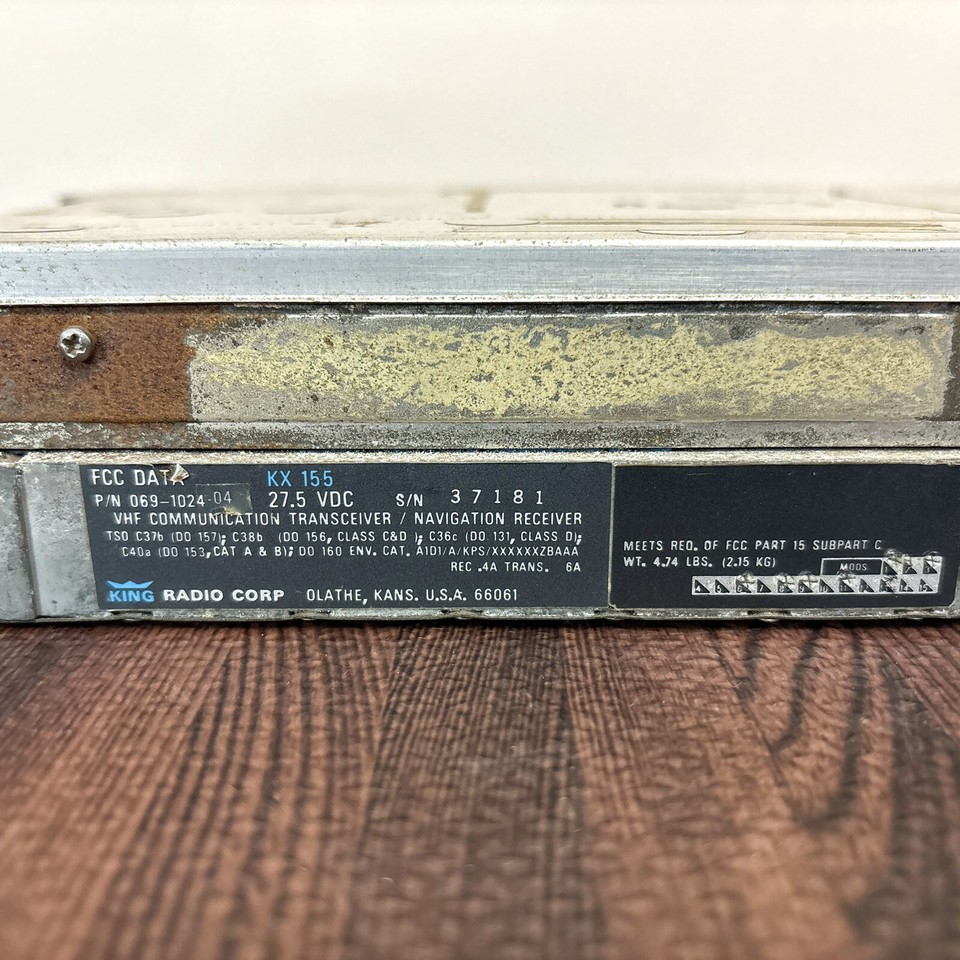 King KX-155 Nav Com 28v PN 069-1024-04 - Not Tested | eBay