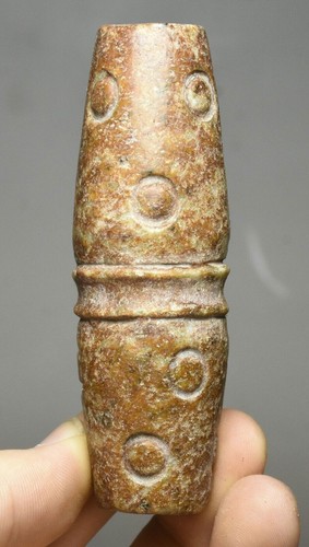 8cm China Hongshan Culture Old Jade Carve 12 Eyes Yu Zong Yu Cong ...
