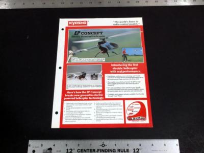 VINTAGE KYOSHO EP CONCEPT R/C HELICOPTER 2 SIDED BROCHURE W/PARTS LIST ...