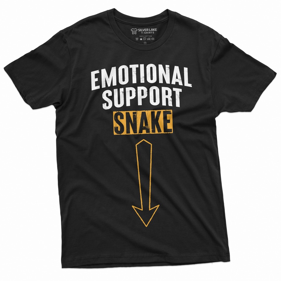 Mens Funny T-Shirt Emotional Support Snake Tee Humorous Adult Joke T-Shirt | eBay