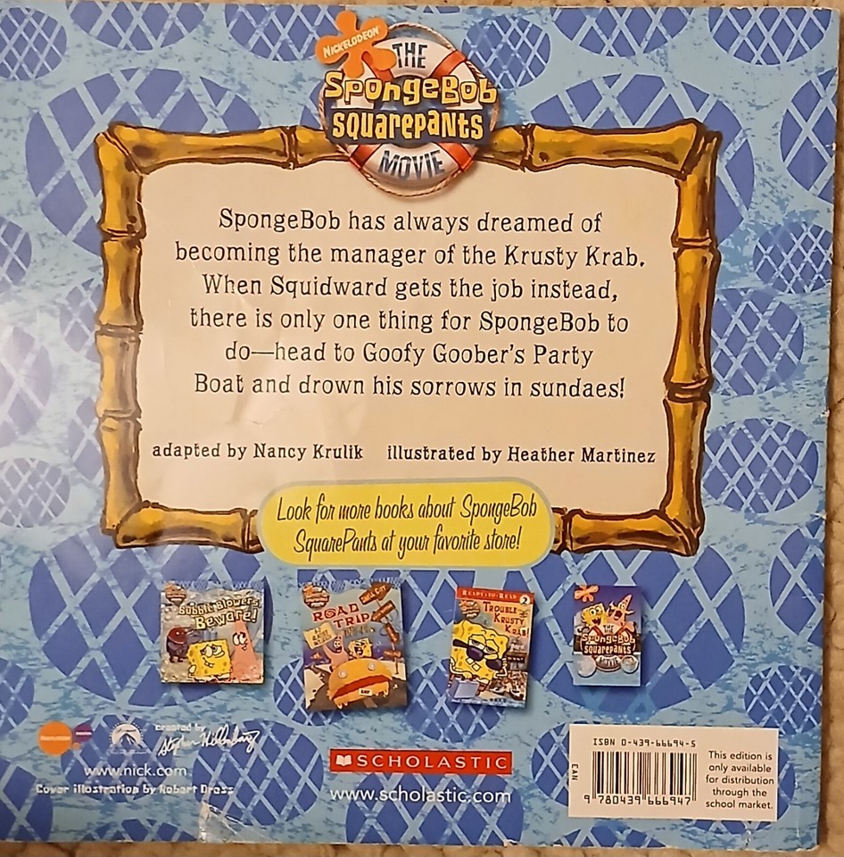 The SpongeBob SquarePants Movie "ICE-CREAM DREAMS" (2004, Scholastic ...