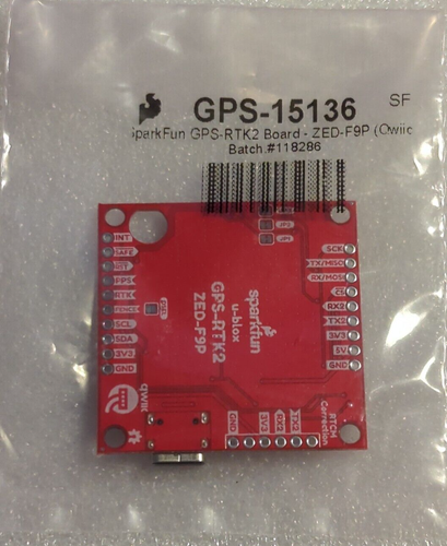 Sparkfun GPS-RTK2 Board - ZED-F9P (Qwiic) GPS-15136 RTCM u-blox UAV ...