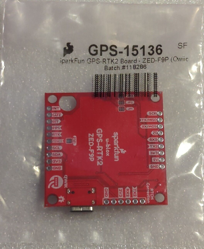 Sparkfun GPS-RTK2 Board - ZED-F9P (Qwiic) GPS-15136 RTCM u-blox UAV ...