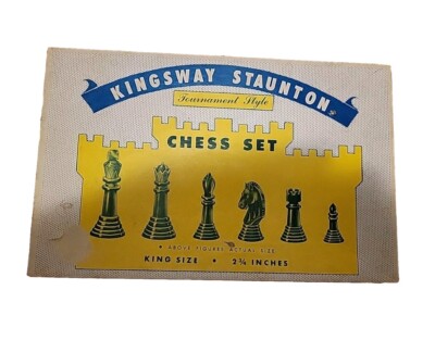 Vintage 1960s Kingsway Staunton Tournament Style Chess Set King Size 2 ...