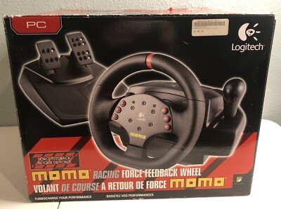 Logitech Momo Racing Force Feedback Wheel with Pedals & Power Cord ...