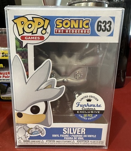1/50 Funko Pop #633 Platinum Diamond Silver Sonic The Hedgehog Funhouse ...