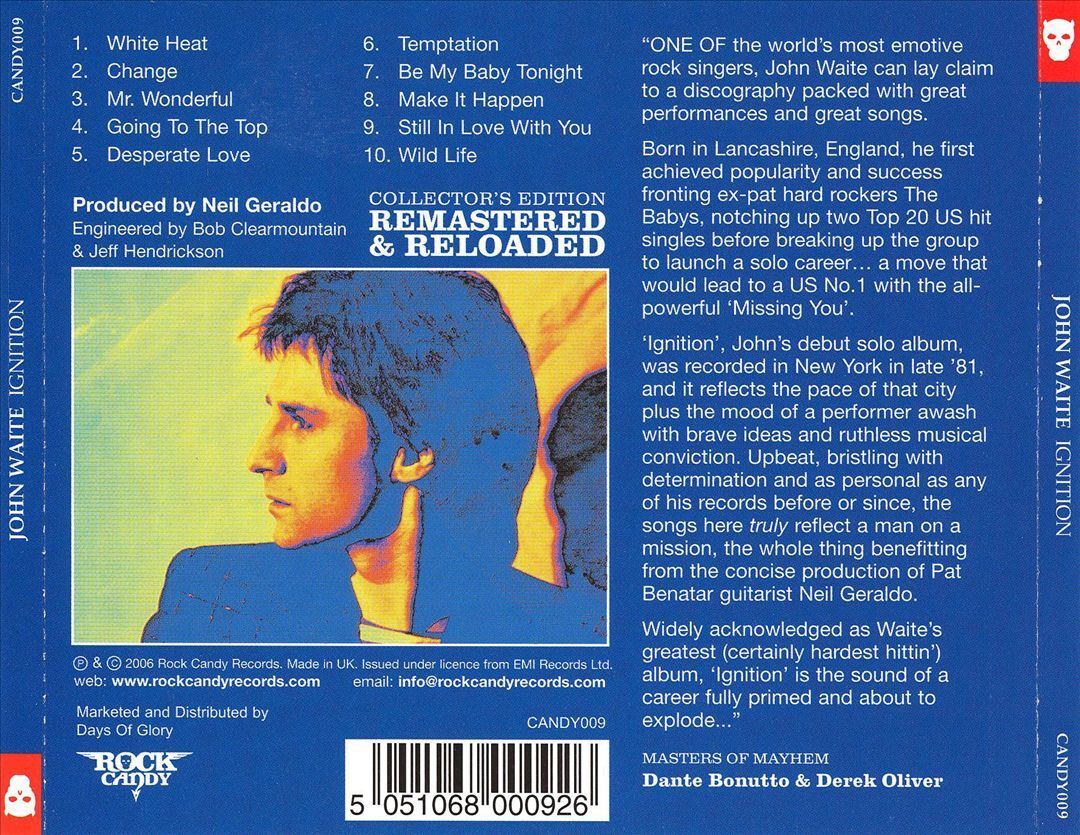 JOHN WAITE - IGNITION [REMASTER] NEW CD 5051068000926| eBay