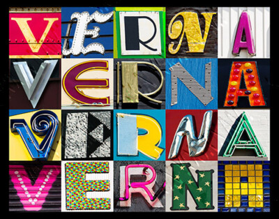 VERNA Name Poster featuring photos of actual sign letters | eBay
